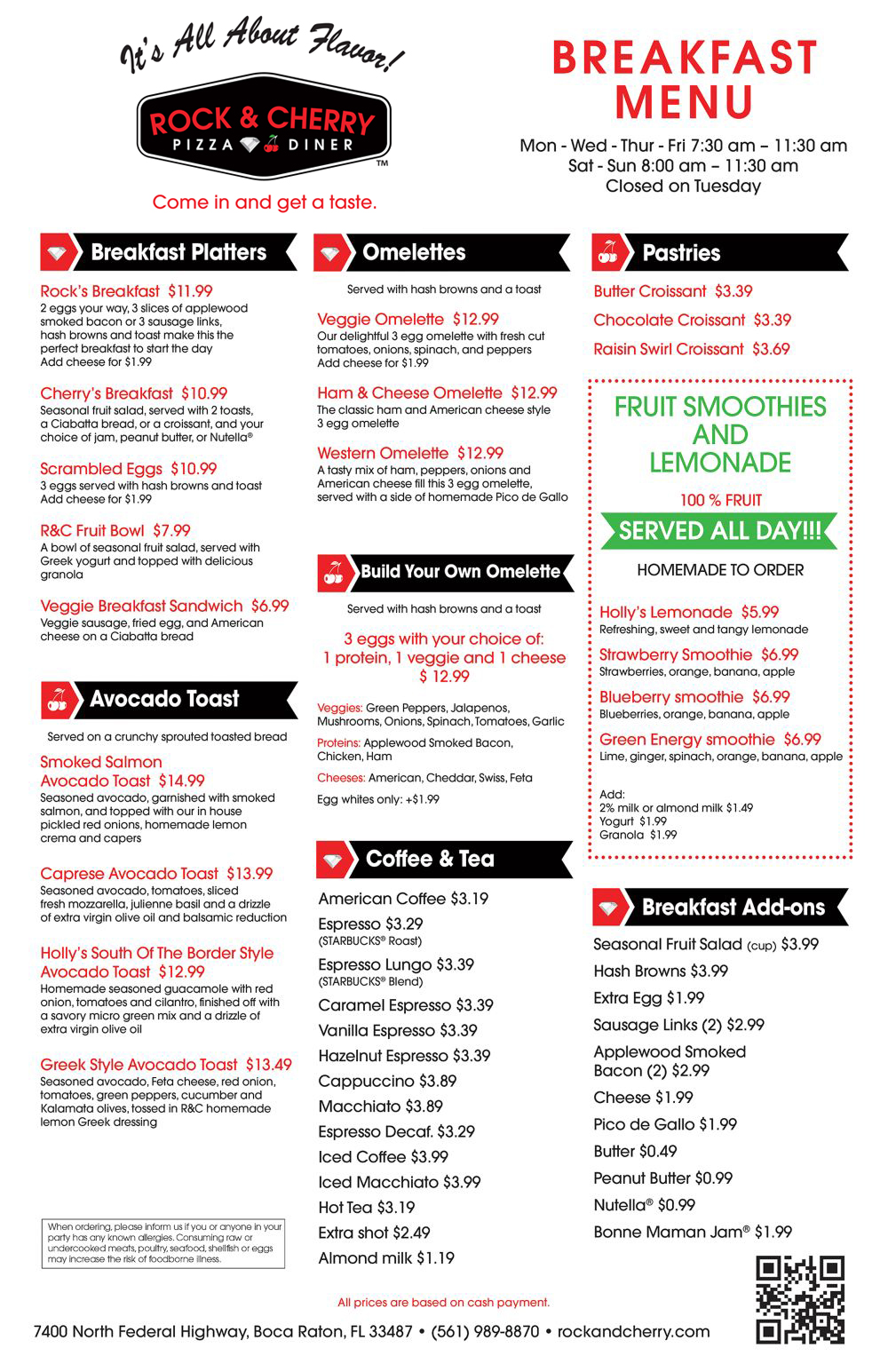 Our Menu - Rock & Cherry